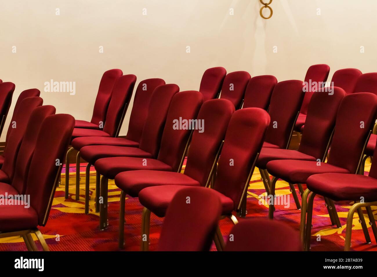 Empty chairs in a hotel conference room, business and interior design ...