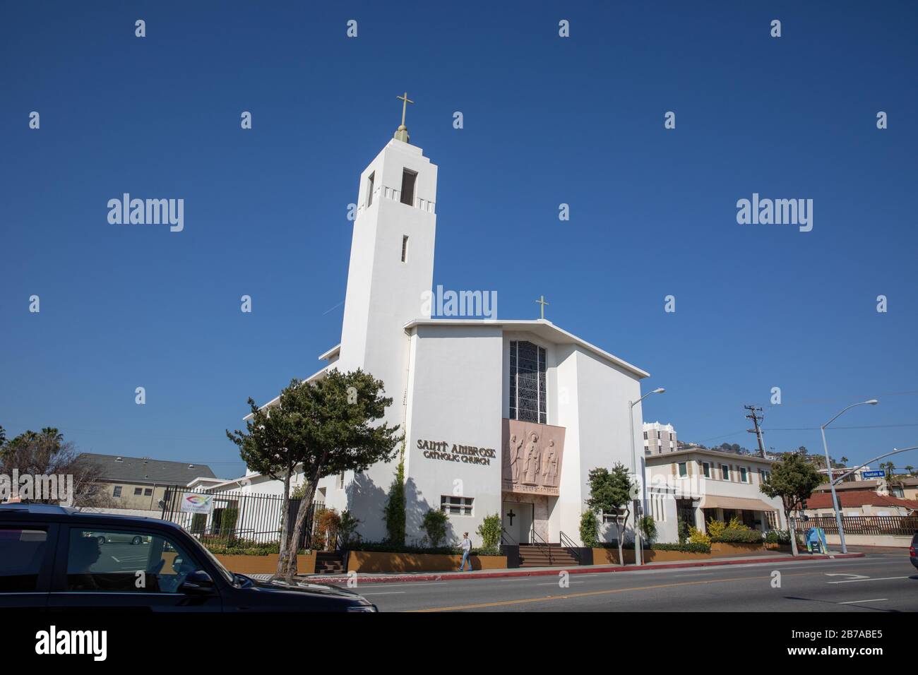Catholic Church street view in Hollywood, CA Stock Photo - Alamy