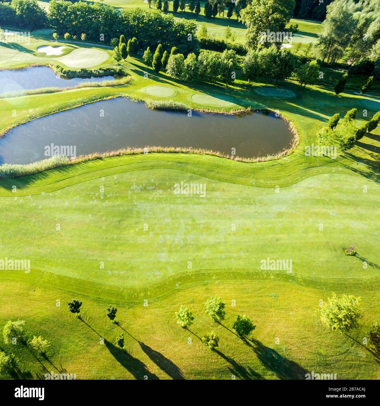 Panoramic of Golf Club - Aerial view Stock Photo - Alamy