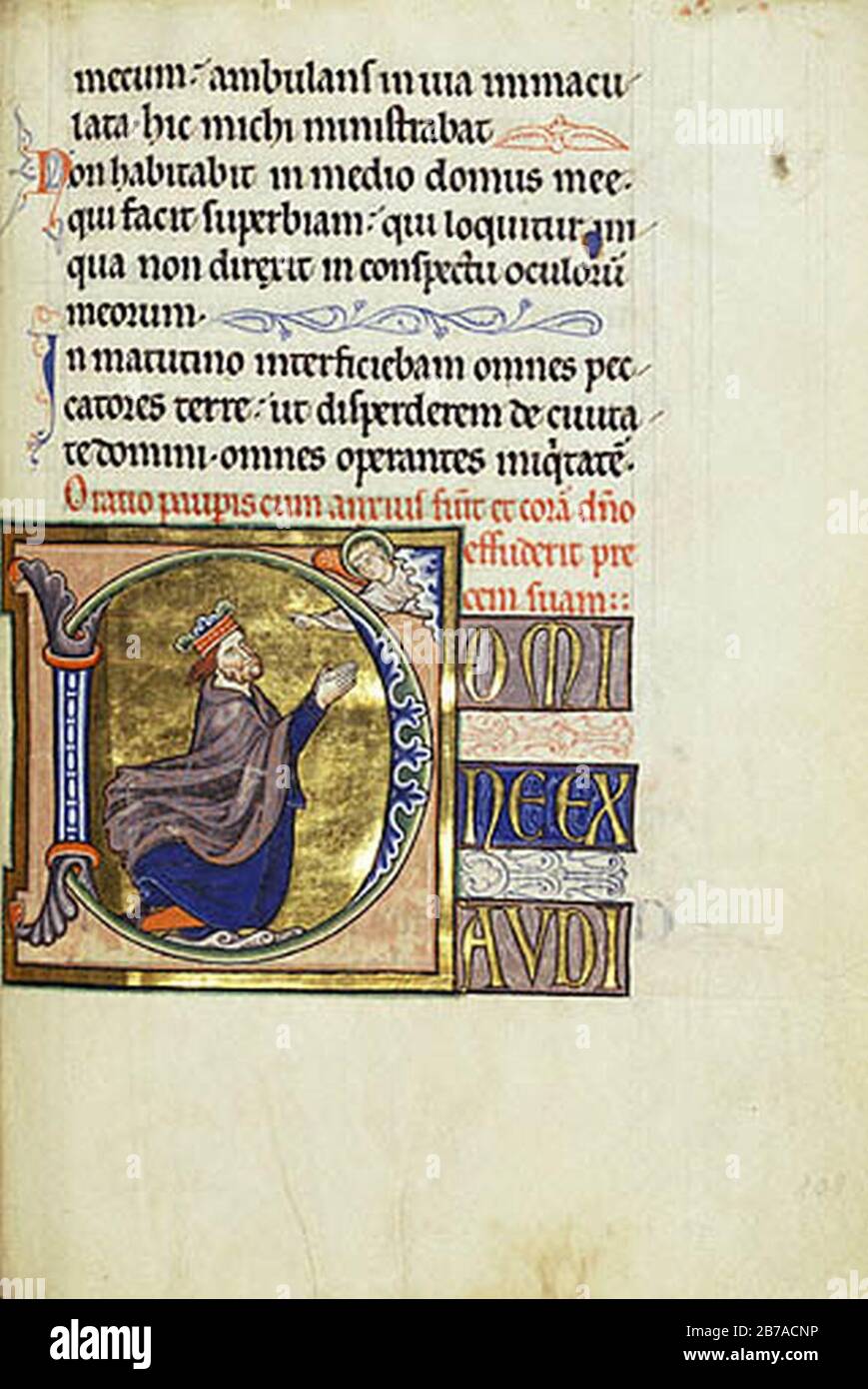 psalter Ms66 - f108 David praying Stock Photo - Alamy