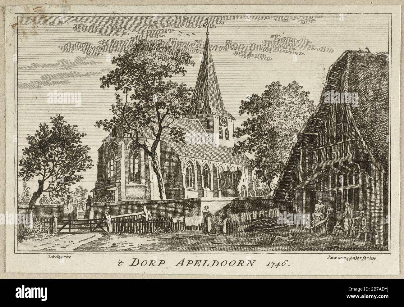 Gezicht in het dorp Appeldorn, 1746 Stock Photo - Alamy