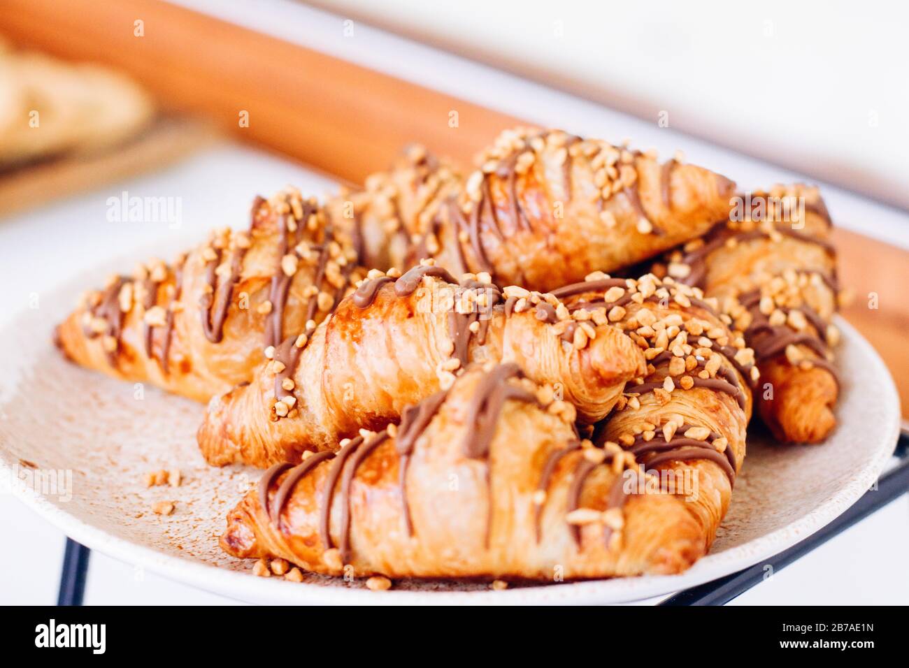 Pastry buffet served at charity event, sweet food and dessert table ...