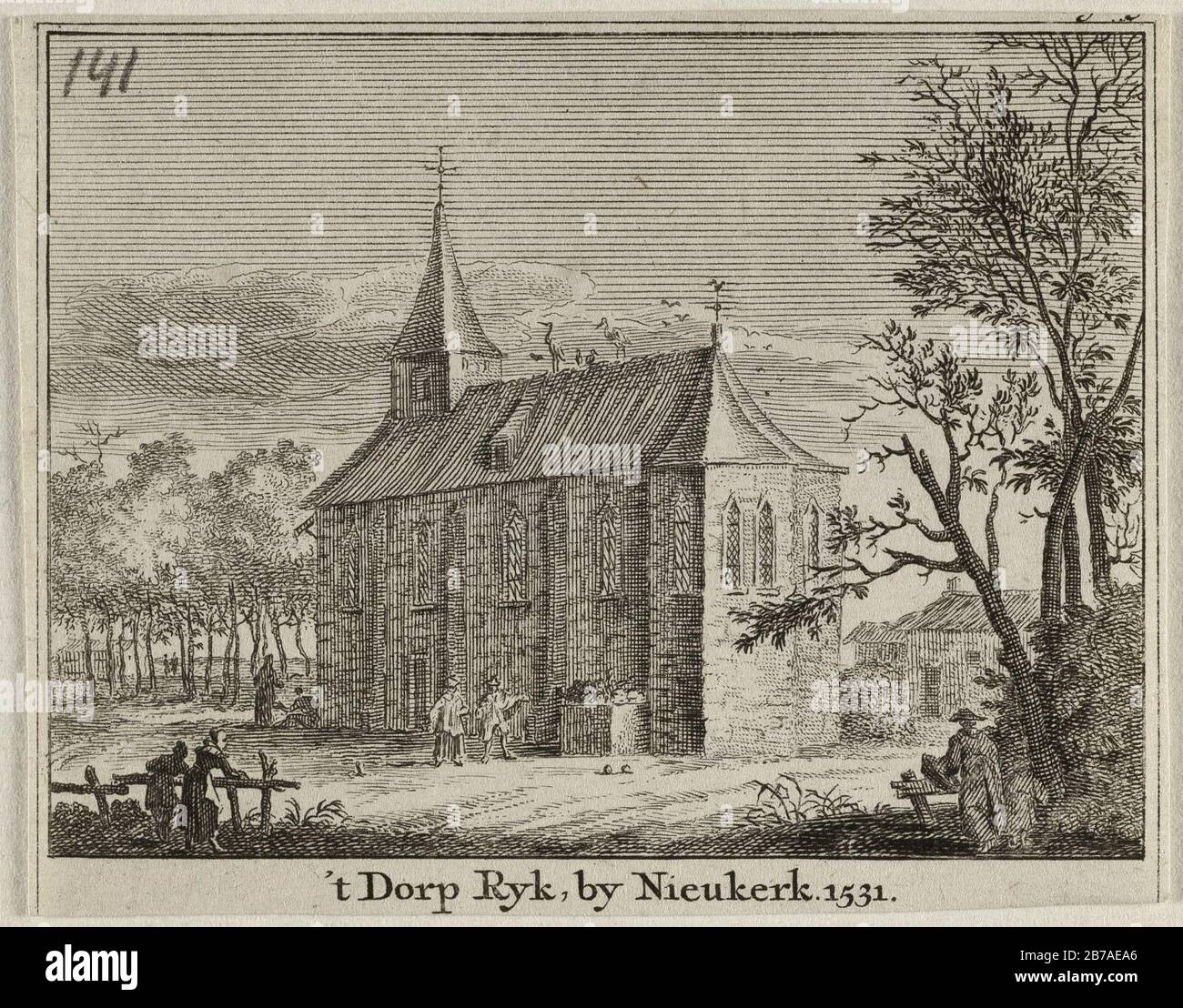 Gezicht op de kerk van het dorp Rijk Stock Photo - Alamy