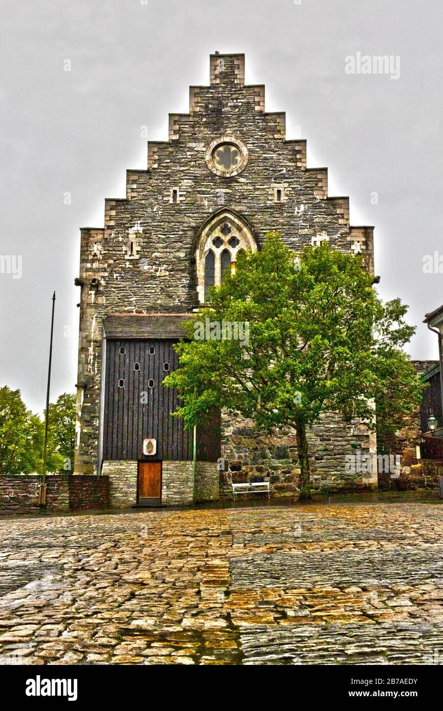 Bergenhus fortress in Bergen, Norway. Located at the entrance of Bergen ...