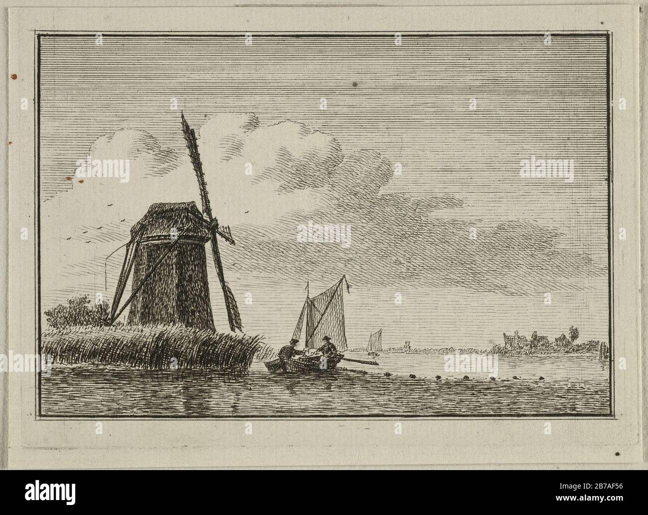 Gezicht op een molen aan het water Stock Photo - Alamy