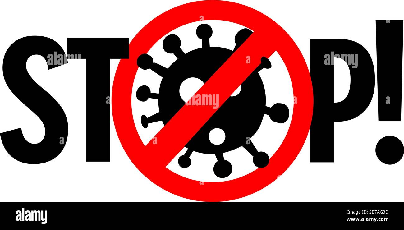 Stop virus outbreak vector sign banner. Vector illustration Stock ...