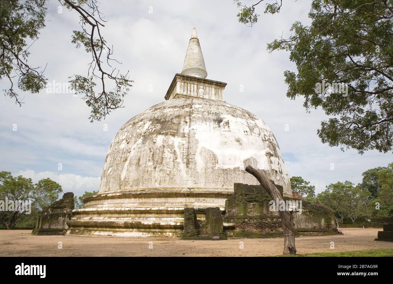 Large dome of an old building in Polonnaruwa. The ancient architecture ...