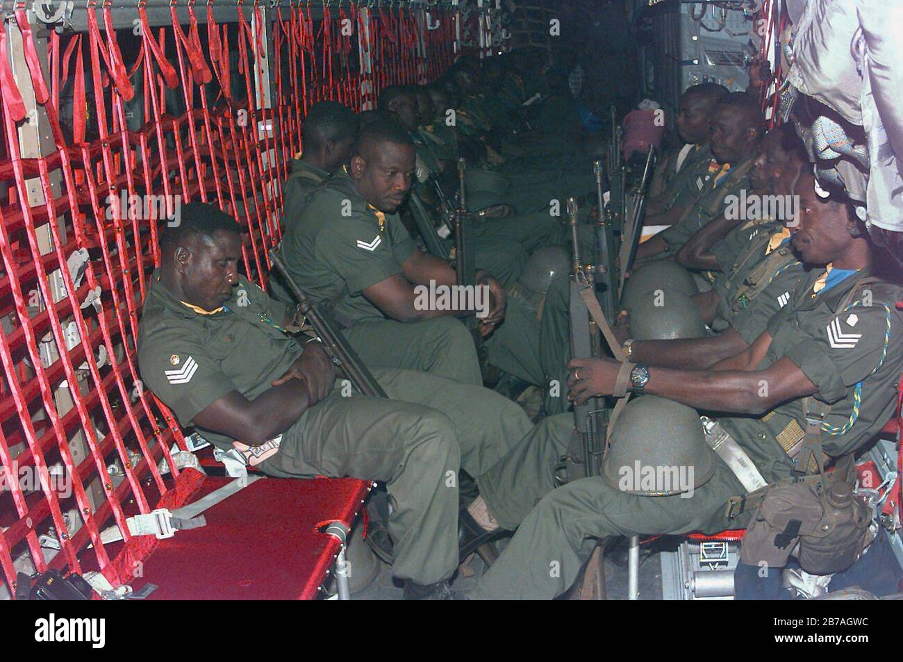 Ghana ECOMOG troops transported in USAF C-130 Stock Photo - Alamy