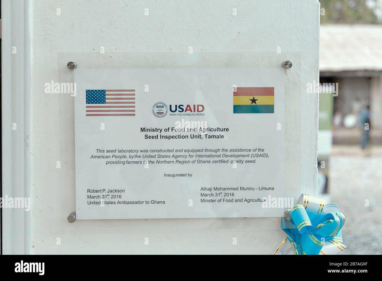 Ghana Seed Inspection Tamale 2016 opening sign B002 Stock Photo - Alamy