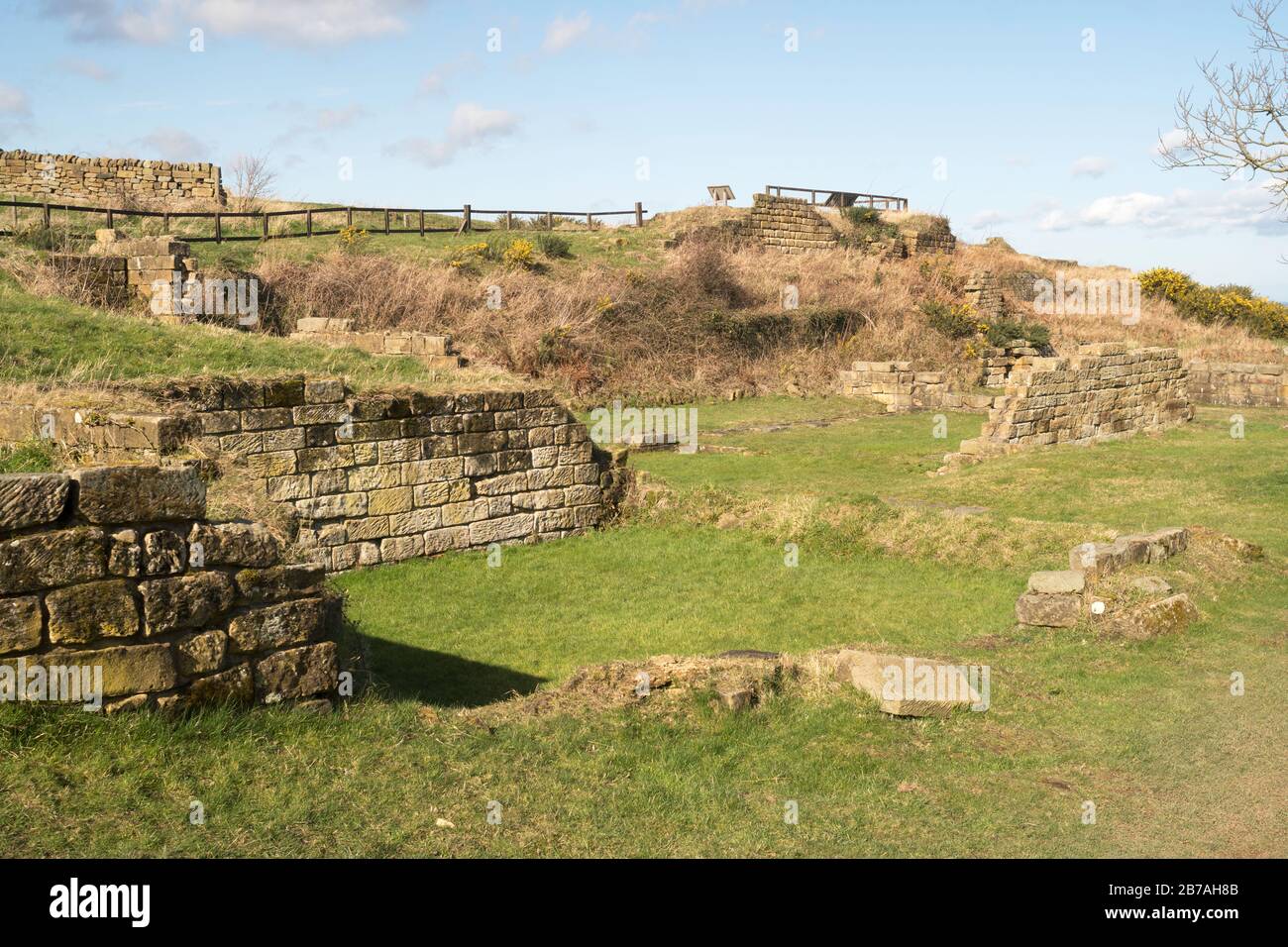 The remains of the Peak Alum Works at Ravenscar in North Yorkshire ...