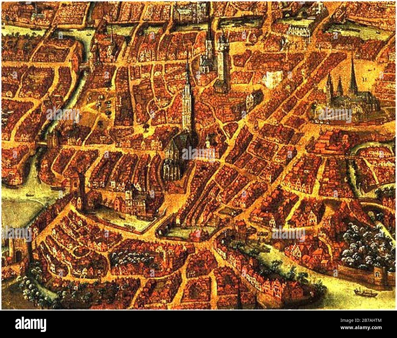 Ghent detail of map 1534 Stock Photo - Alamy