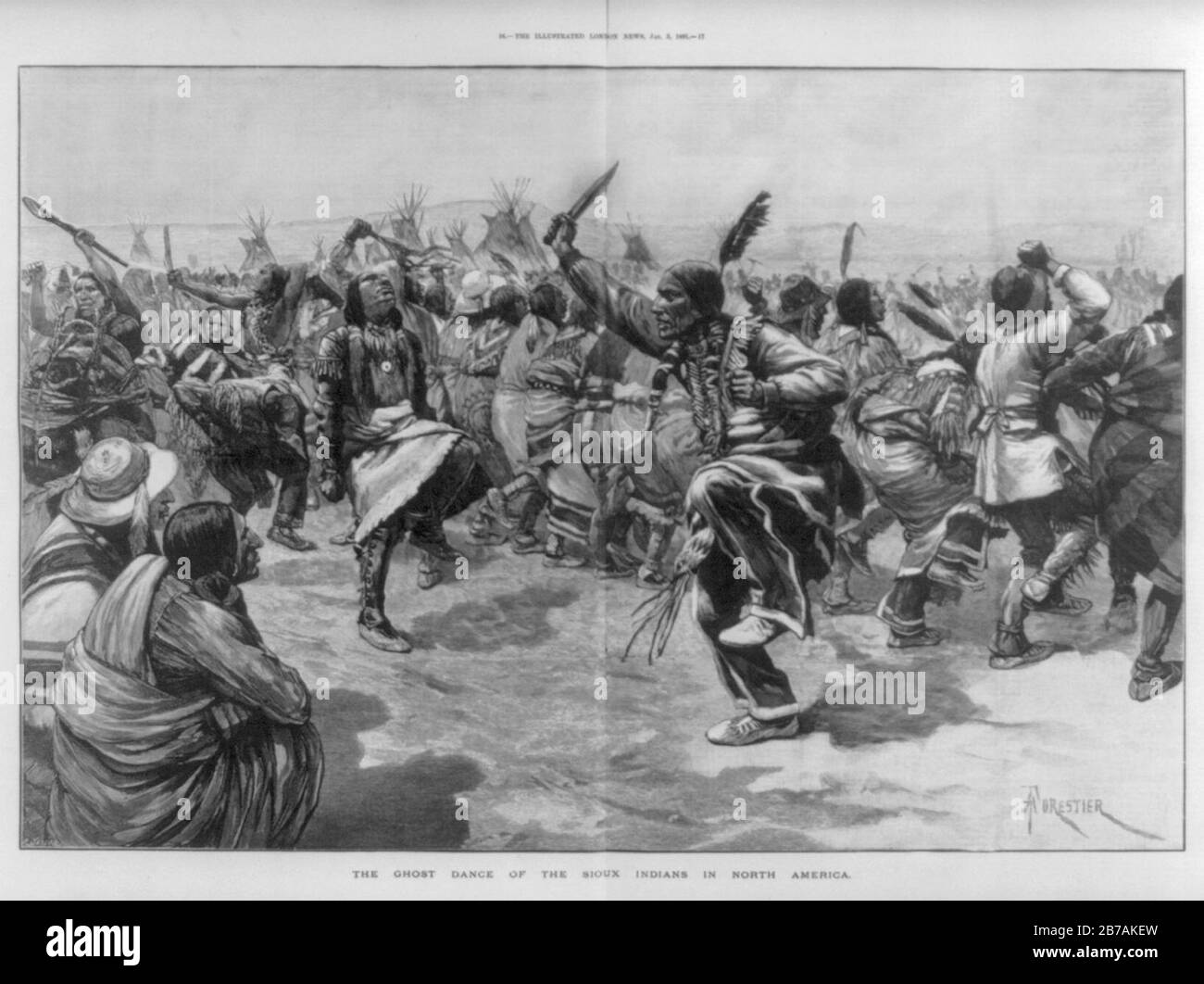 Ghost Dance of the Sioux Indians in North America Stock Photo - Alamy