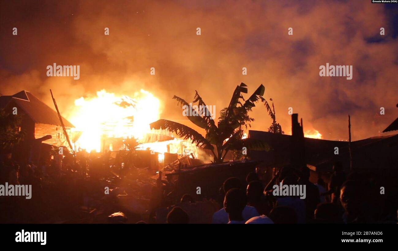Giant fire in Irambo, Bukavu, South-Kivu, 17 August 2018 Stock Photo ...