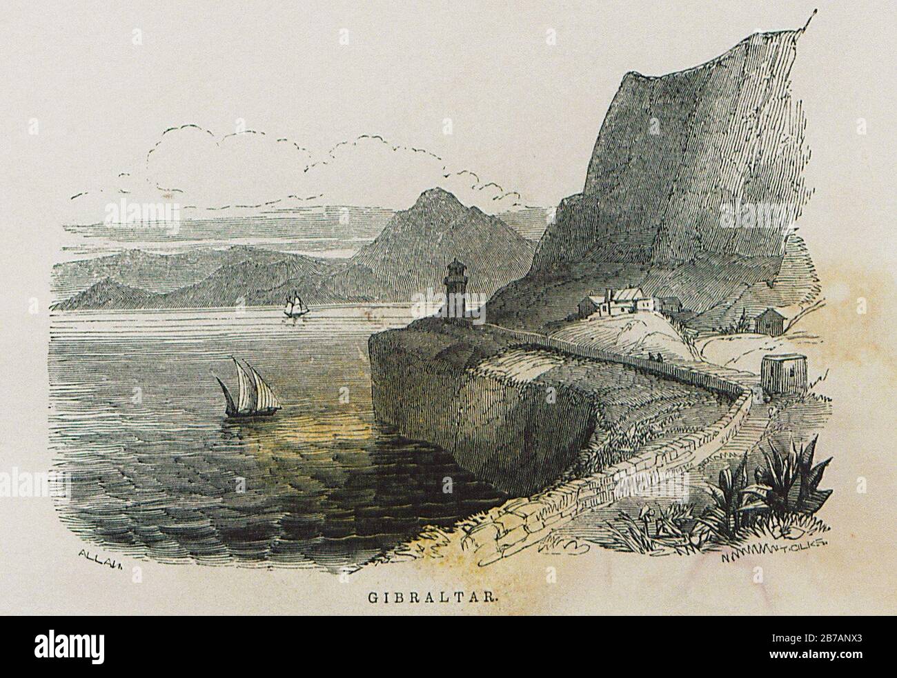 Gibraltar - Allan John H - 1843 Stock Photo - Alamy