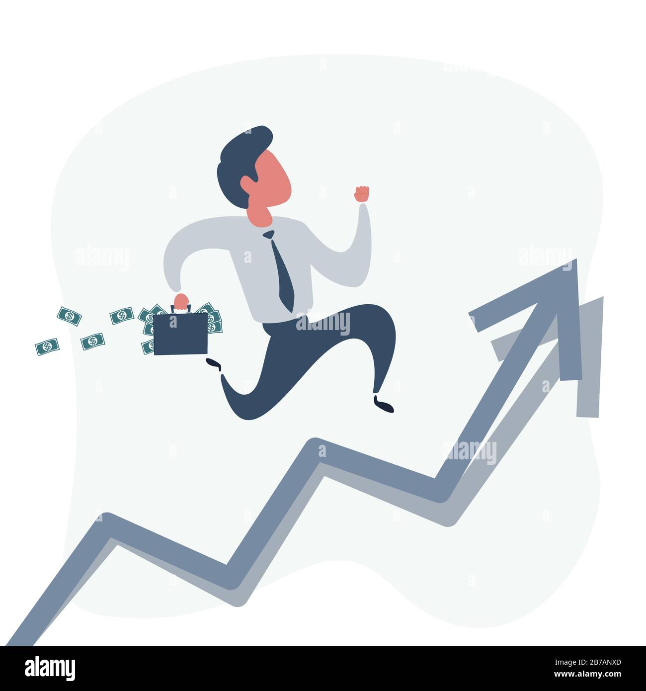 Businessman running up growth arrow graph. Concept of Investment ...