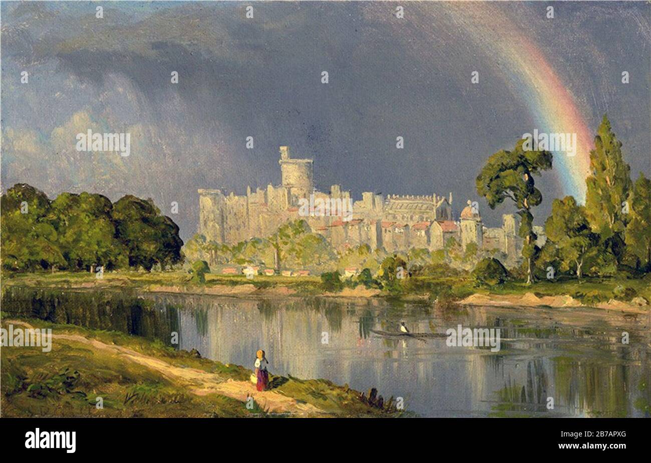 Gifford Sanford Robinson Study Of Windsor Castle Stock Photo - Alamy