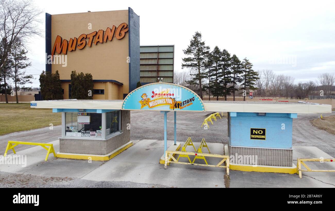 Mustang drive-in London Ontario movie theatre Aerial closed for season ...