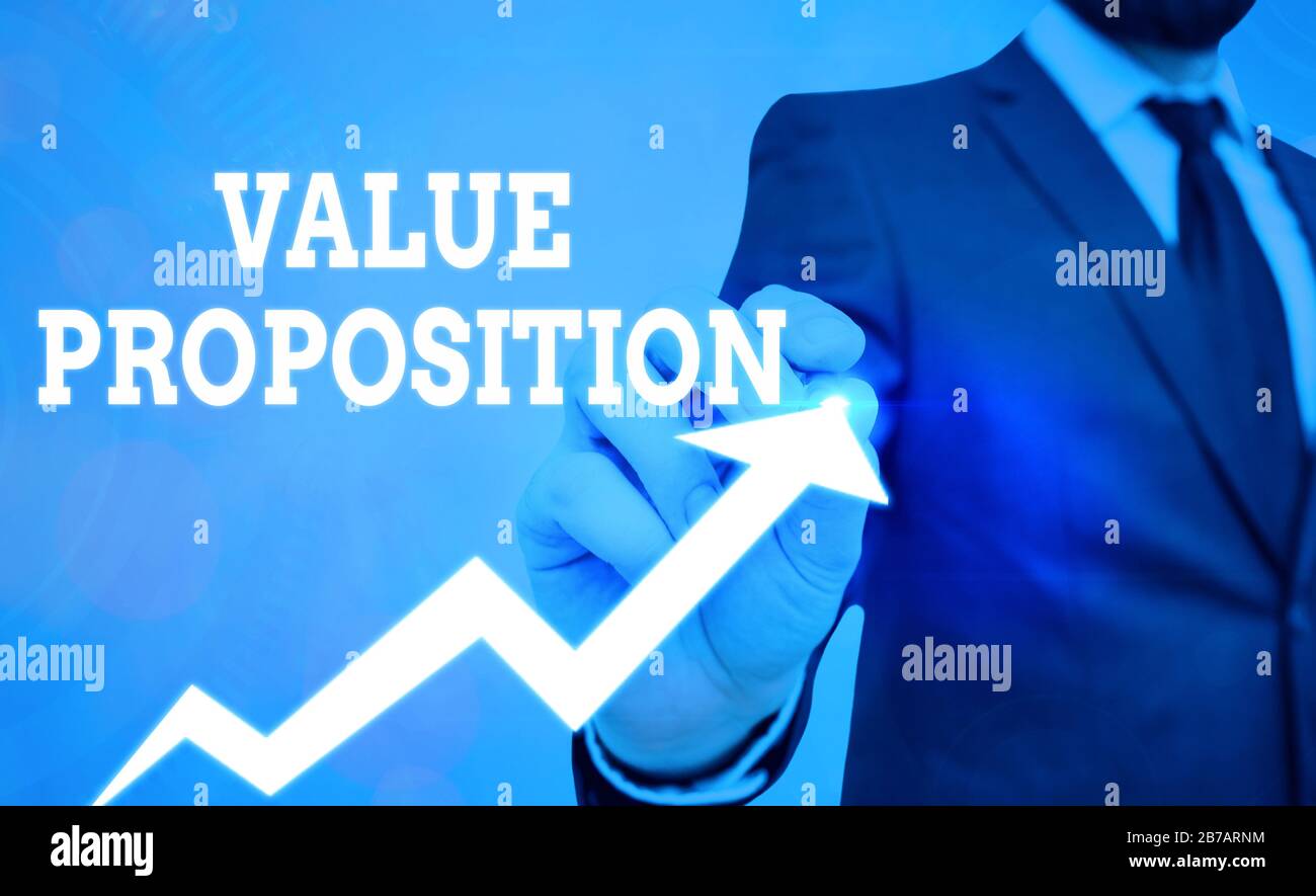 Writing note showing Value Proposition. Business concept for innovation ...