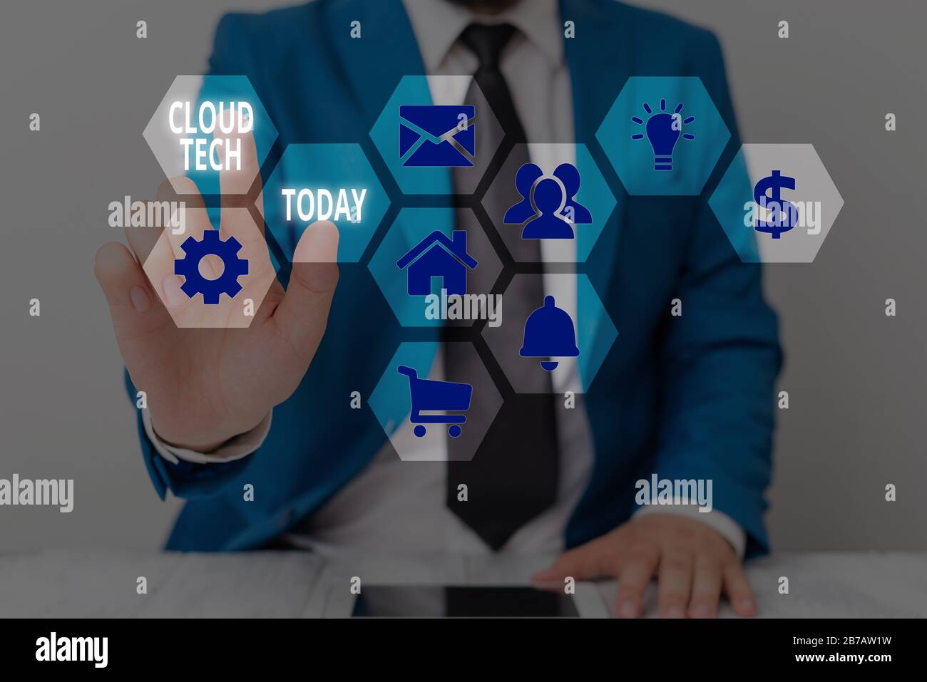 Handwriting text writing Cloud Tech. Conceptual photo storing and accessing data and programs ...