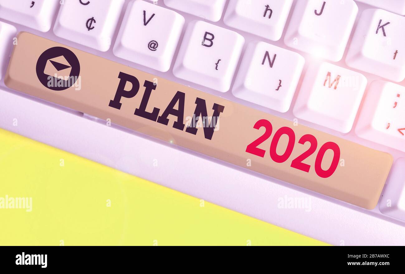 Conceptual hand writing showing Plan 2020. Concept meaning detailed ...