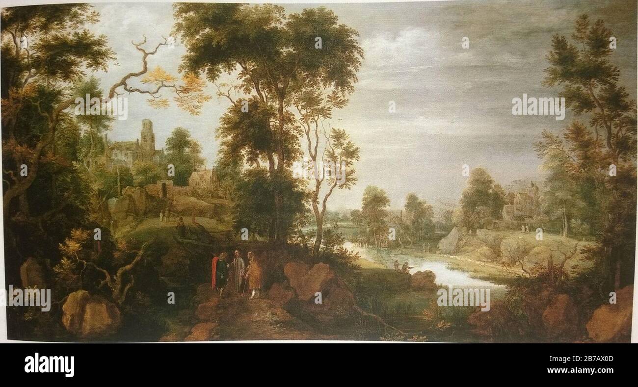 Gillis d'Hondecoeter - Landscape with Christ at Emmaus Stock Photo - Alamy