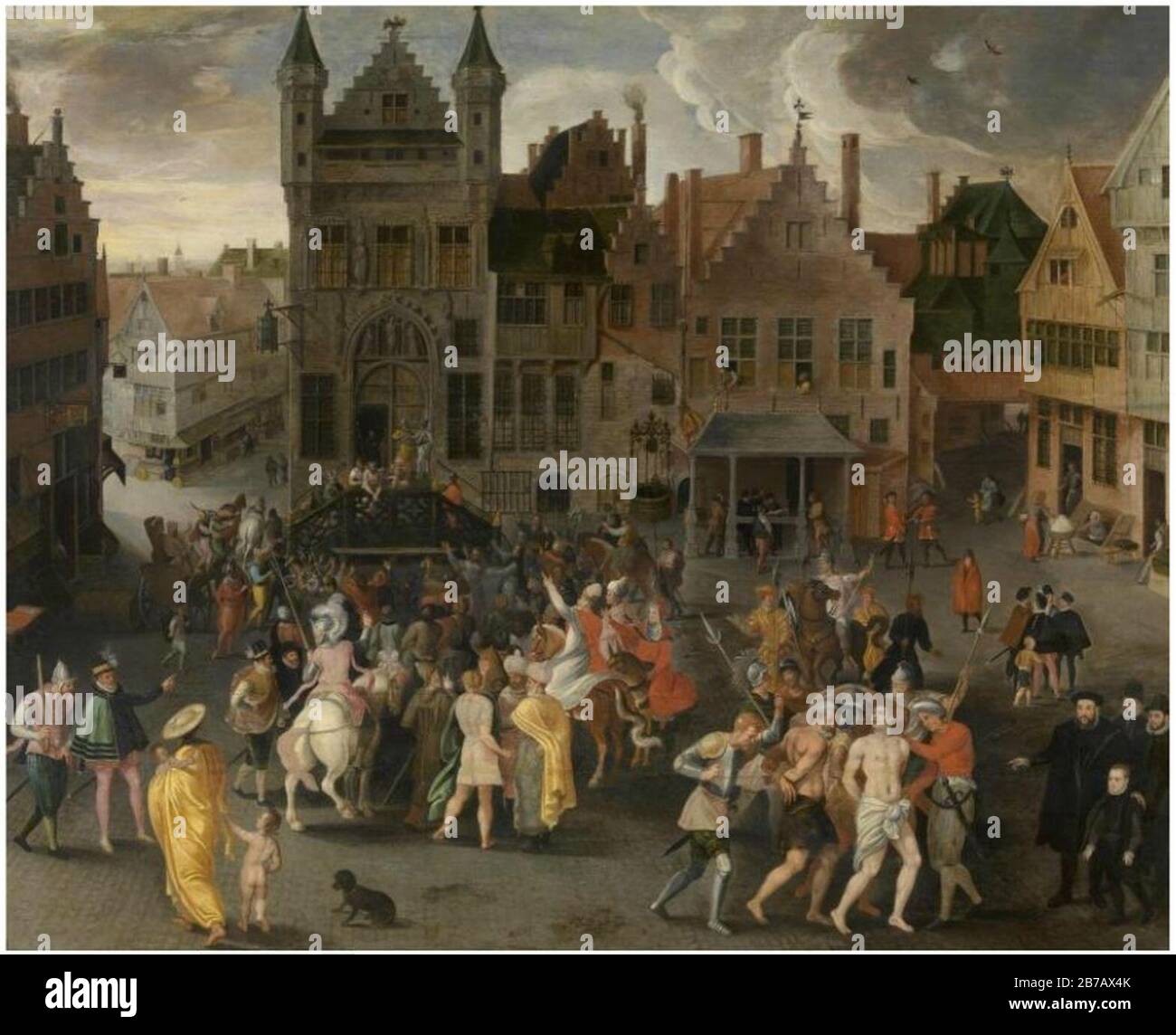 Gillis Mostaert I - Passion play on the city square in Antwerp Stock ...