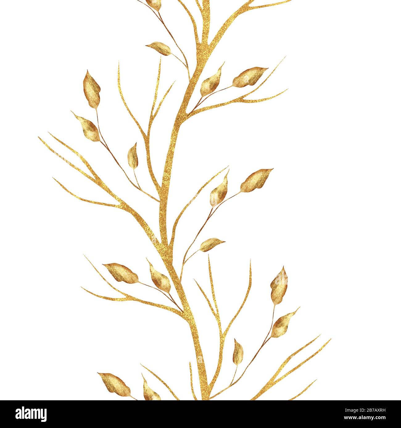 Gold dry branch. Seamless border Stock Photo - Alamy