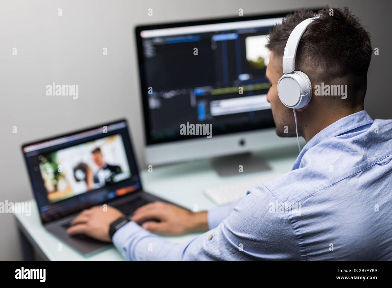 Woman working video editor hi-res stock photography and images - Alamy