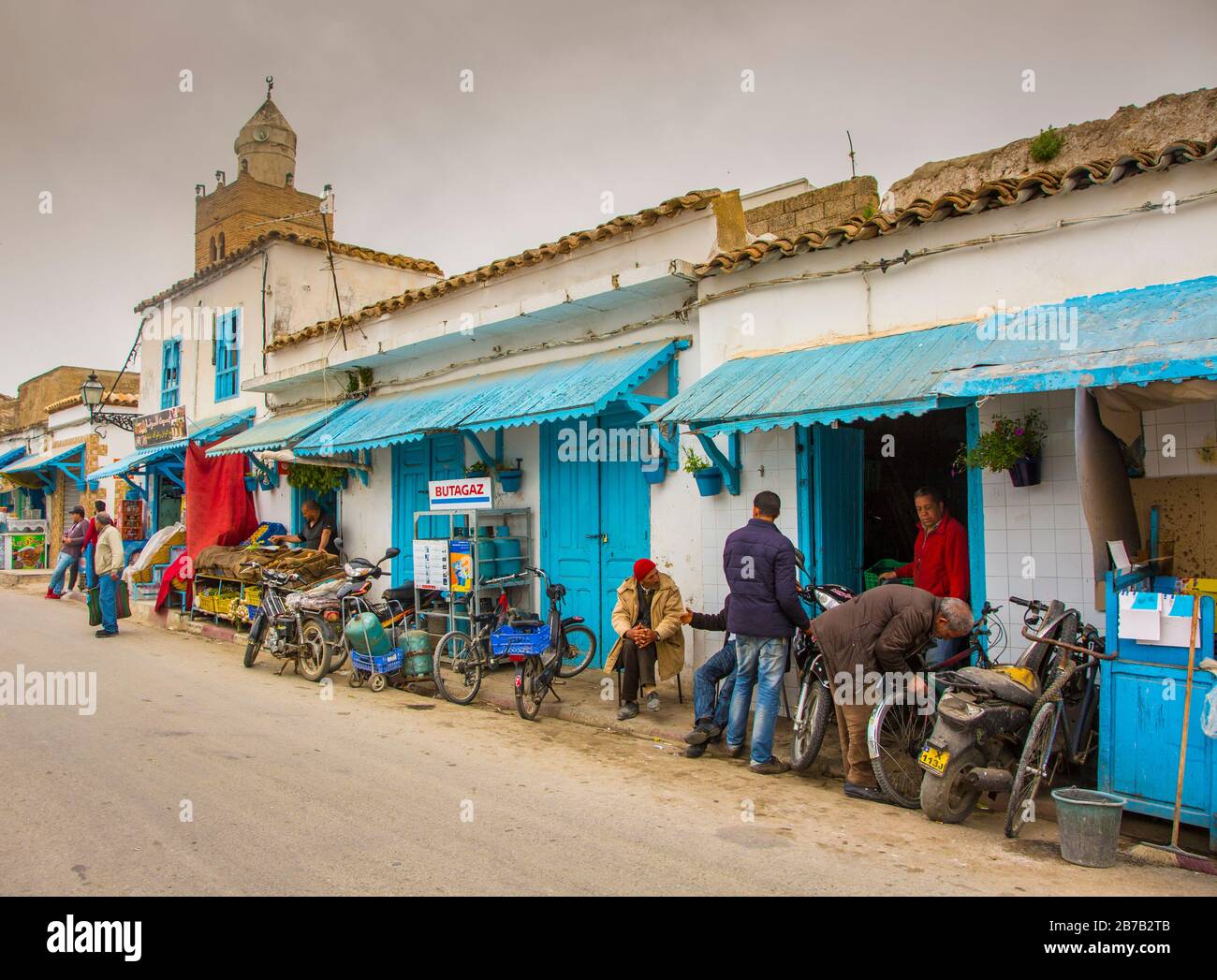 Street view. Testour town. Tunisia. Africa Stock Photo - Alamy