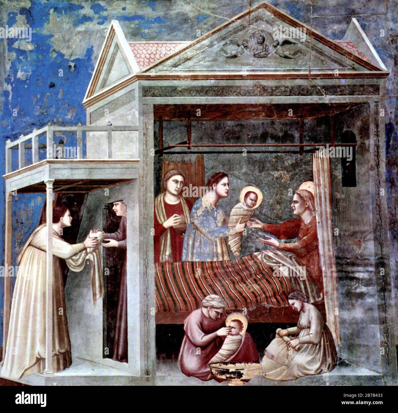 Giotto di Bondone - The Birth of the Virgin - Scrovegni 07 Stock Photo ...