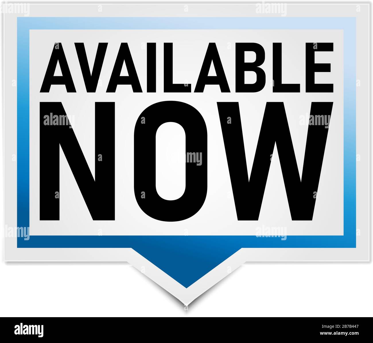 available now blue paper tag on a white background Stock Vector Image ...