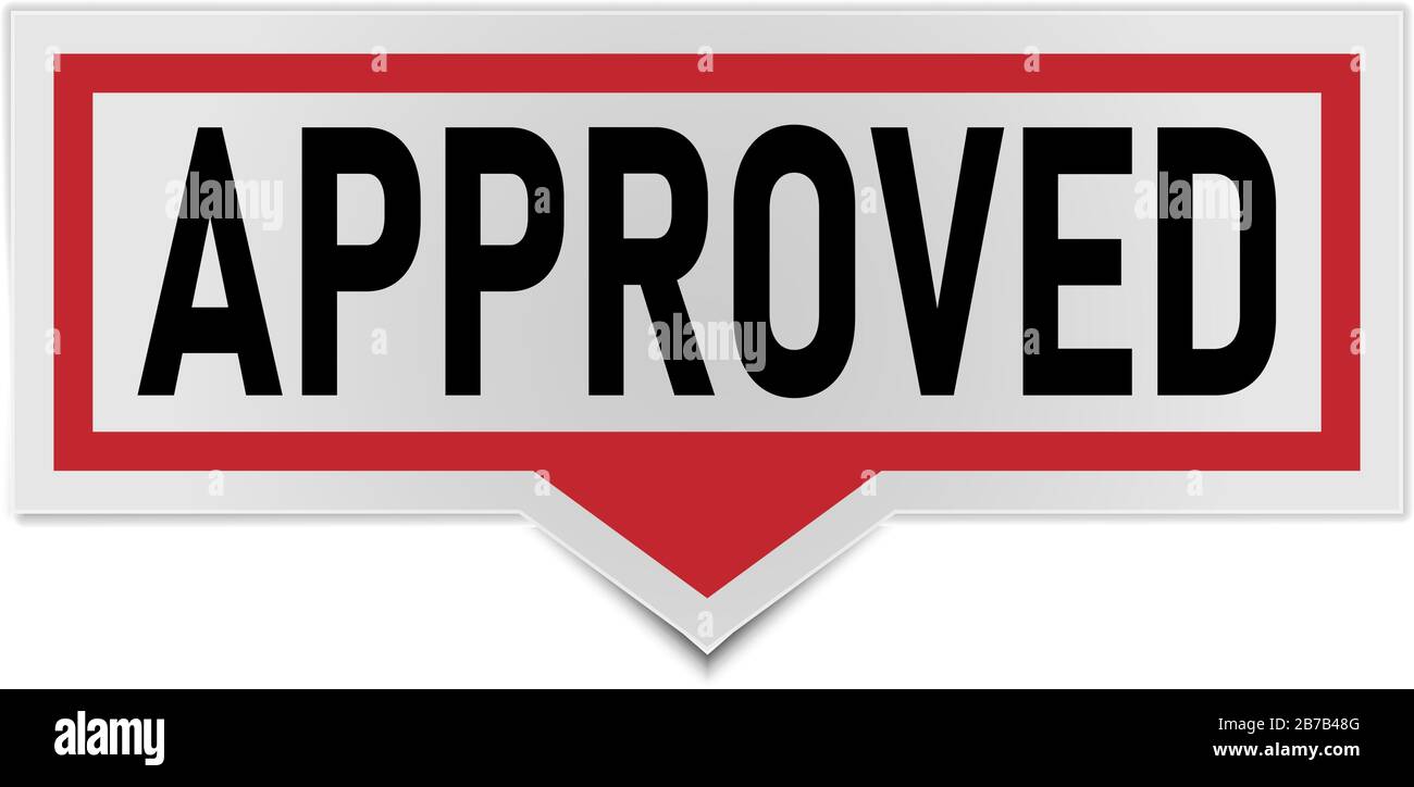 approved sign. approved rounded red sticker. approved speech bubble ...