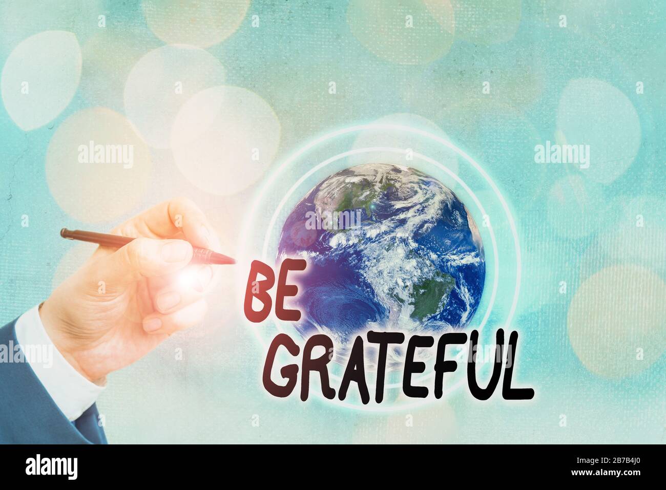 Conceptual hand writing showing Be Grateful. Concept meaning feeling or ...