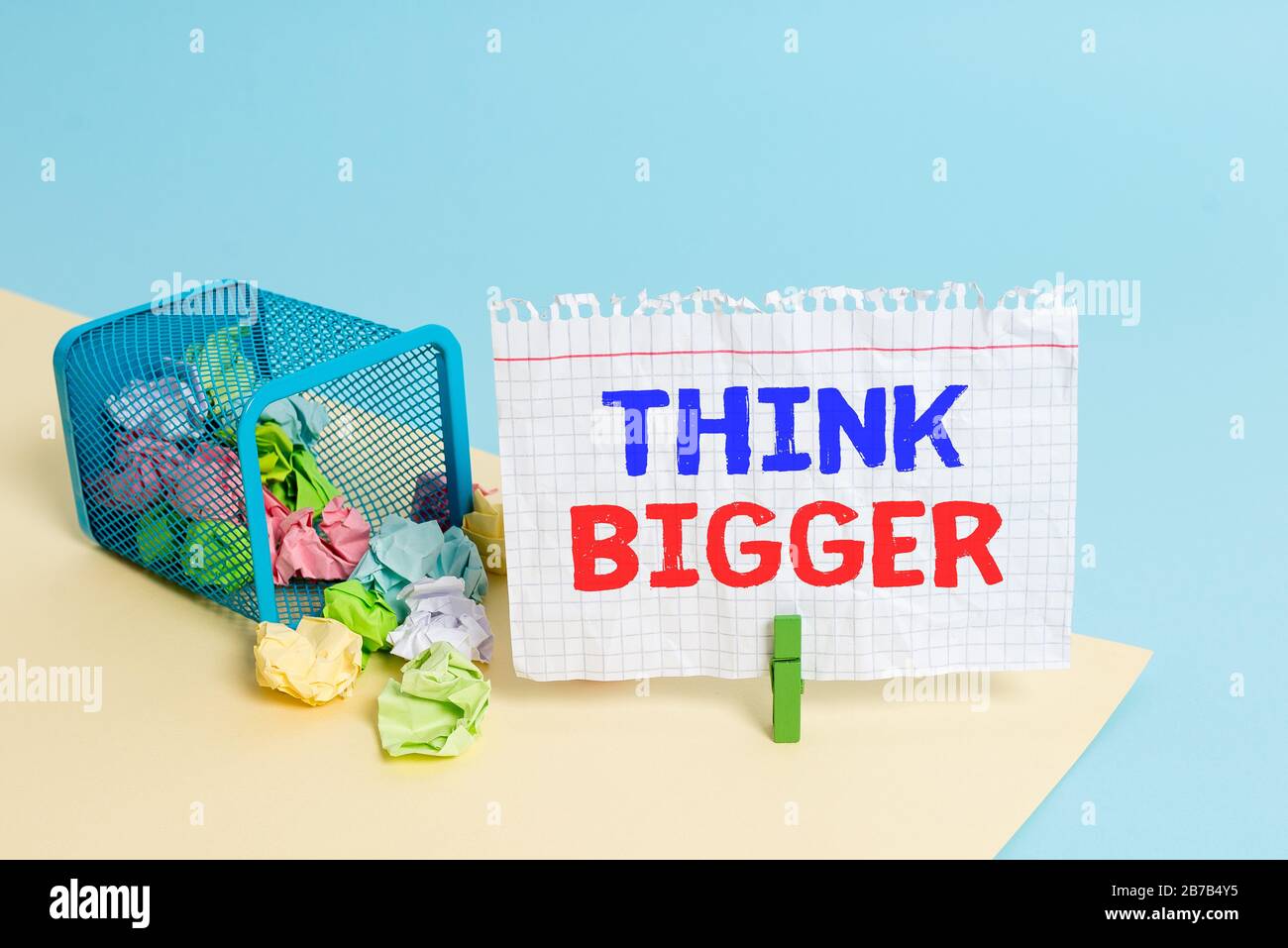 Handwriting text writing Think Bigger. Conceptual photo being able to ...