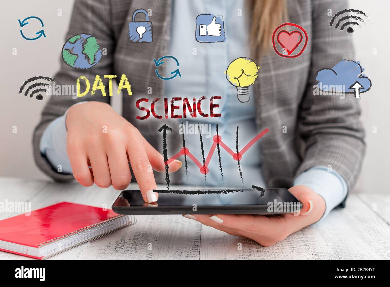 Writing note showing Data Science. Business concept for multidisciplinary field that uses ...