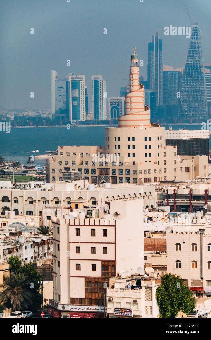 The famous spiral mosque of the Kassem Darwish Fakhroo Islamic Centre ...