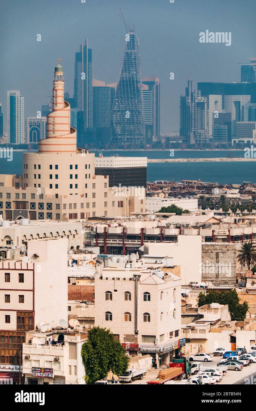 The famous spiral mosque of the Kassem Darwish Fakhroo Islamic Centre ...