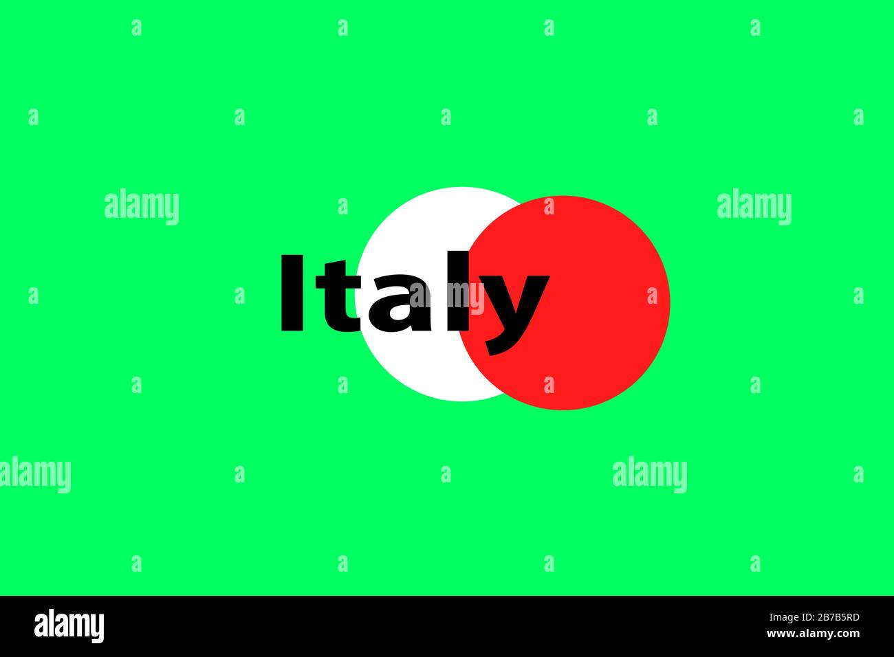 Italy text on flag background. Italy logo symbol Stock Photo - Alamy