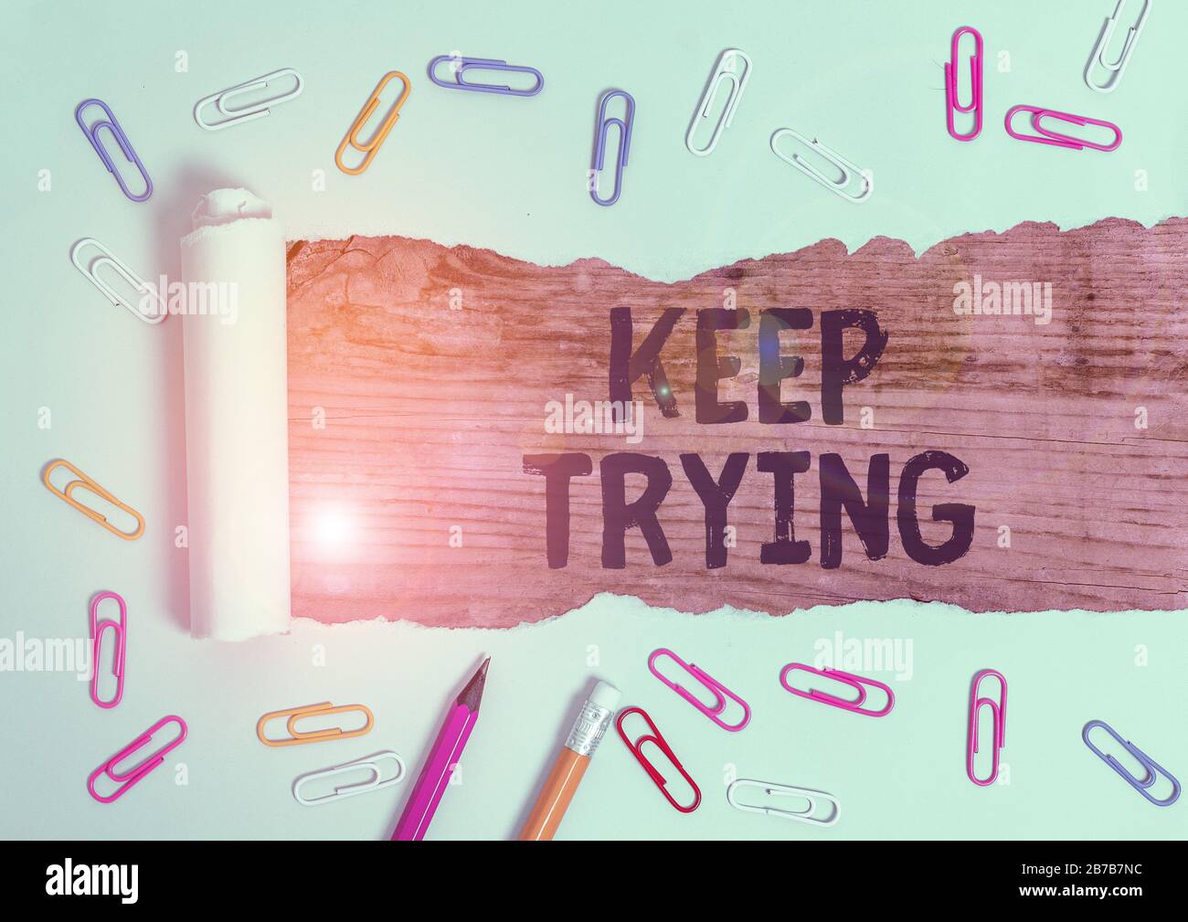 Writing note showing Keep Trying. Business concept for continue to do ...