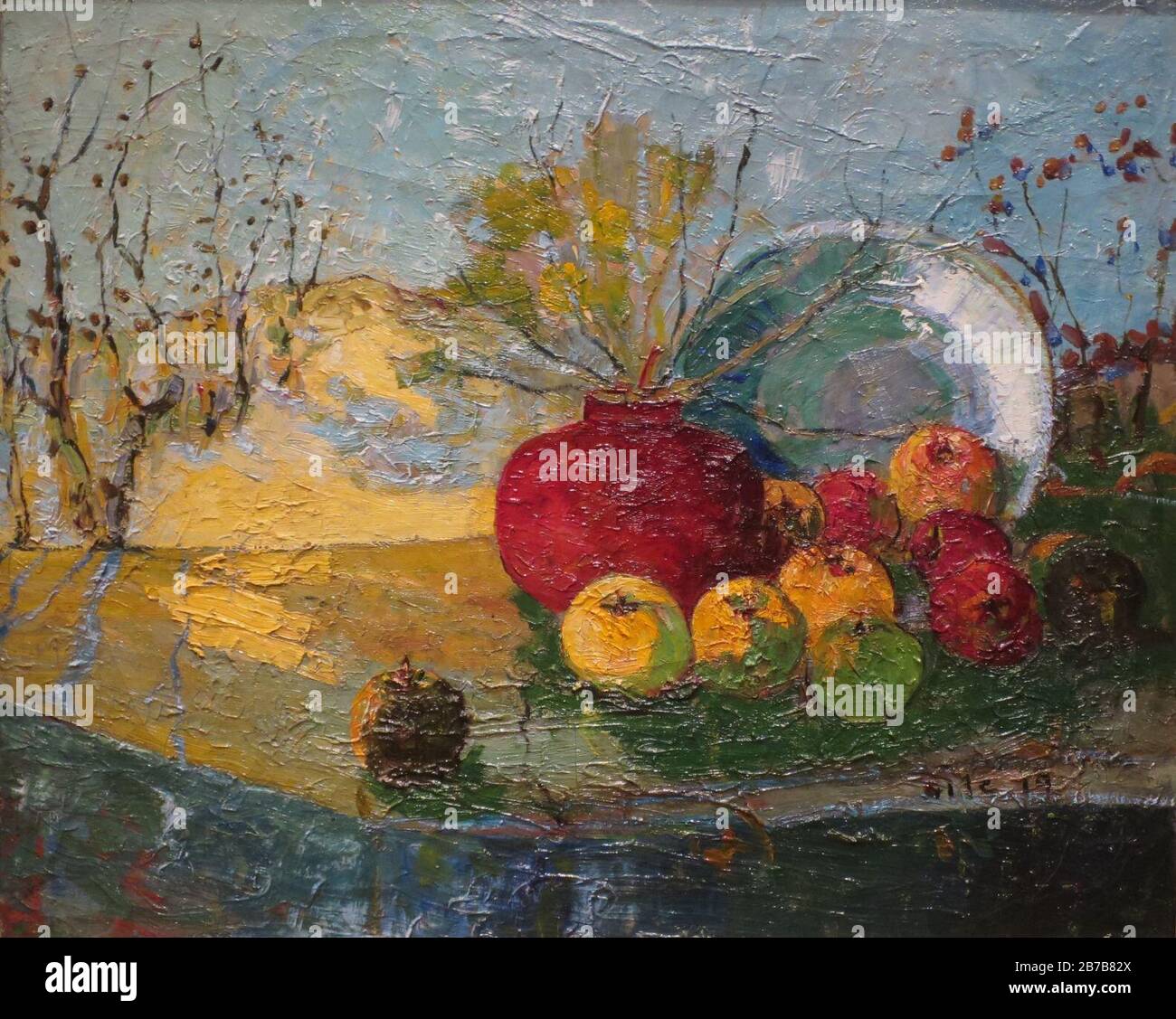 Still Life with Trees and Mountains by Sheldon Connor Gile, 1919 Stock ...