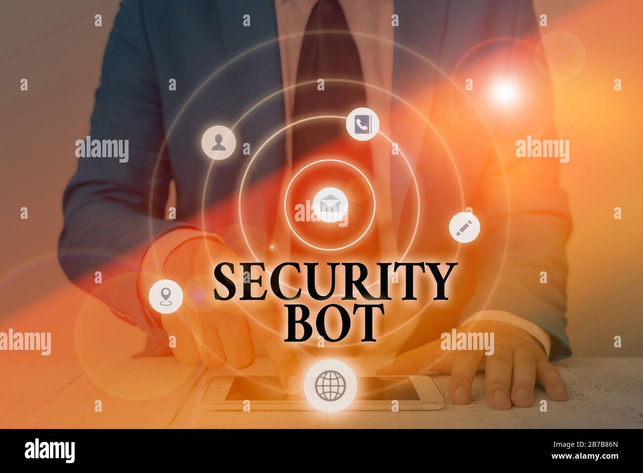 Text sign showing Security Bot. Business photo text software that ...