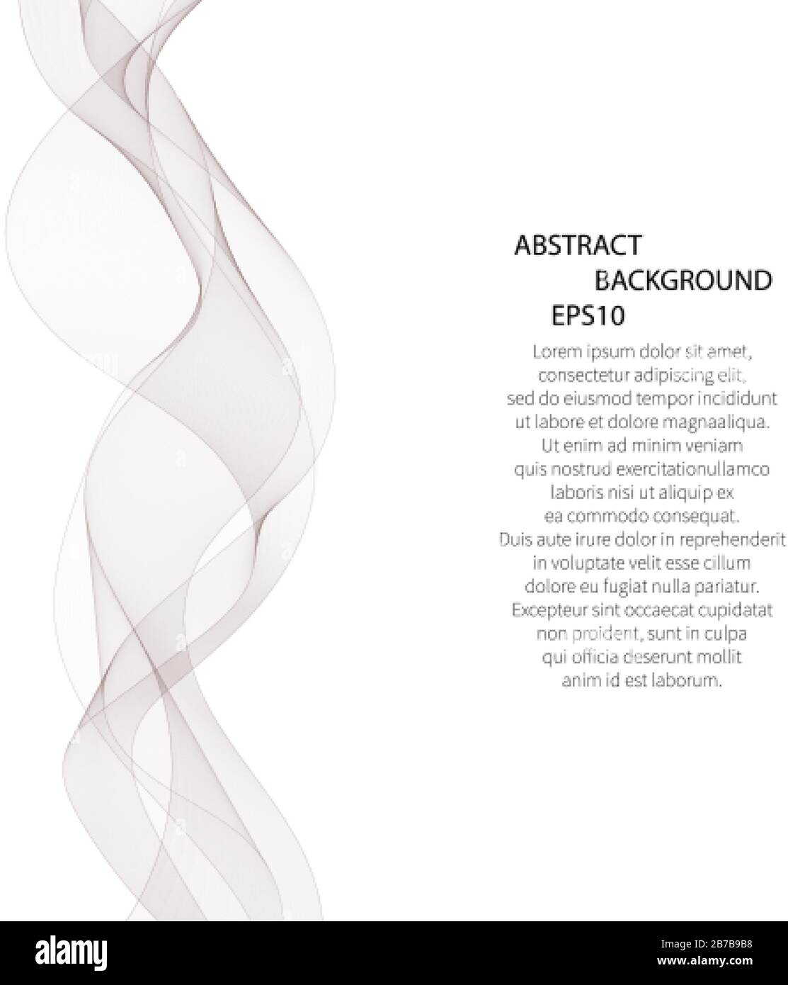 Abstract smooth gray wave vector. Curve flow grey motion illustration ...