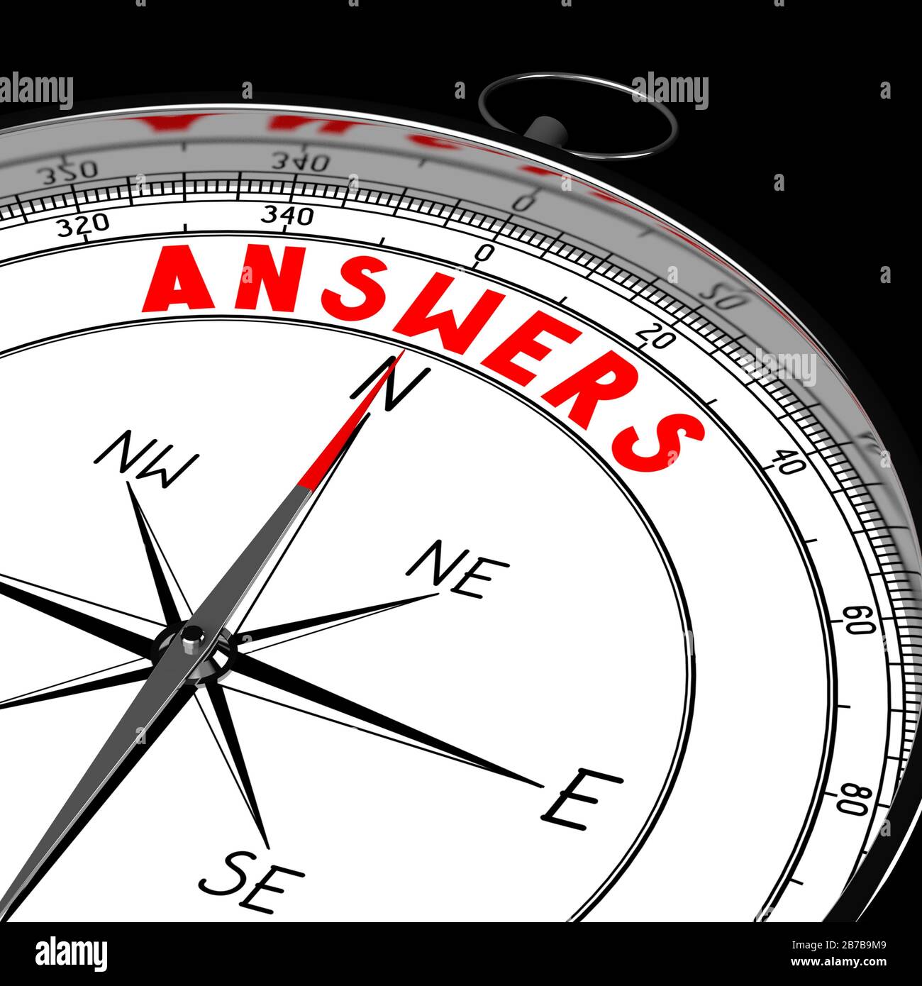 3D compass illustration - Answers Stock Photo - Alamy