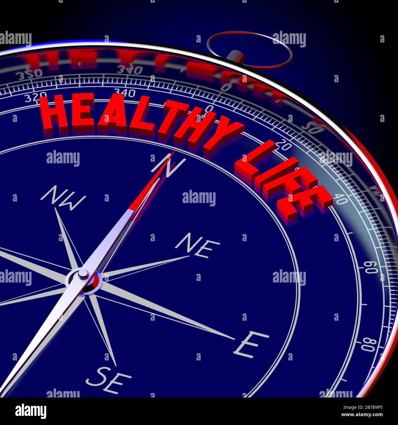 3D compass illustration - Healthy life Stock Photo - Alamy
