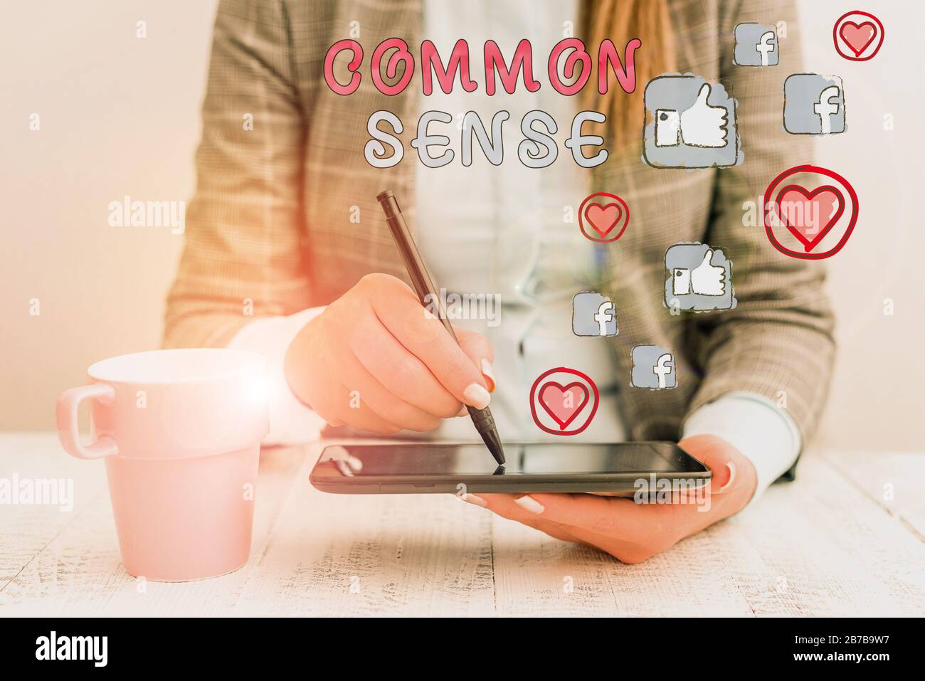 Conceptual hand writing showing Common Sense. Concept meaning having ...