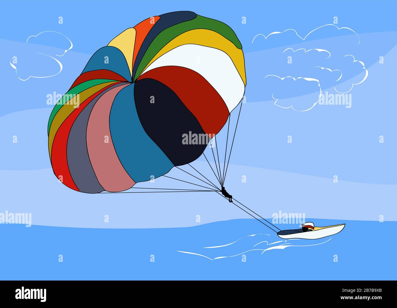 Parasailing adventure Stock Vector Images - Alamy