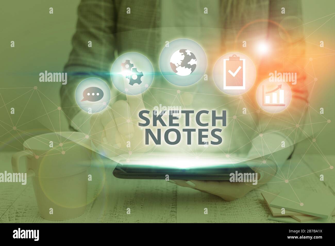 Conceptual hand writing showing Sketch Notes. Concept meaning visual ...