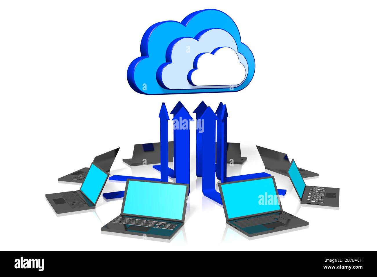 3D cloud computing illustration Stock Photo - Alamy