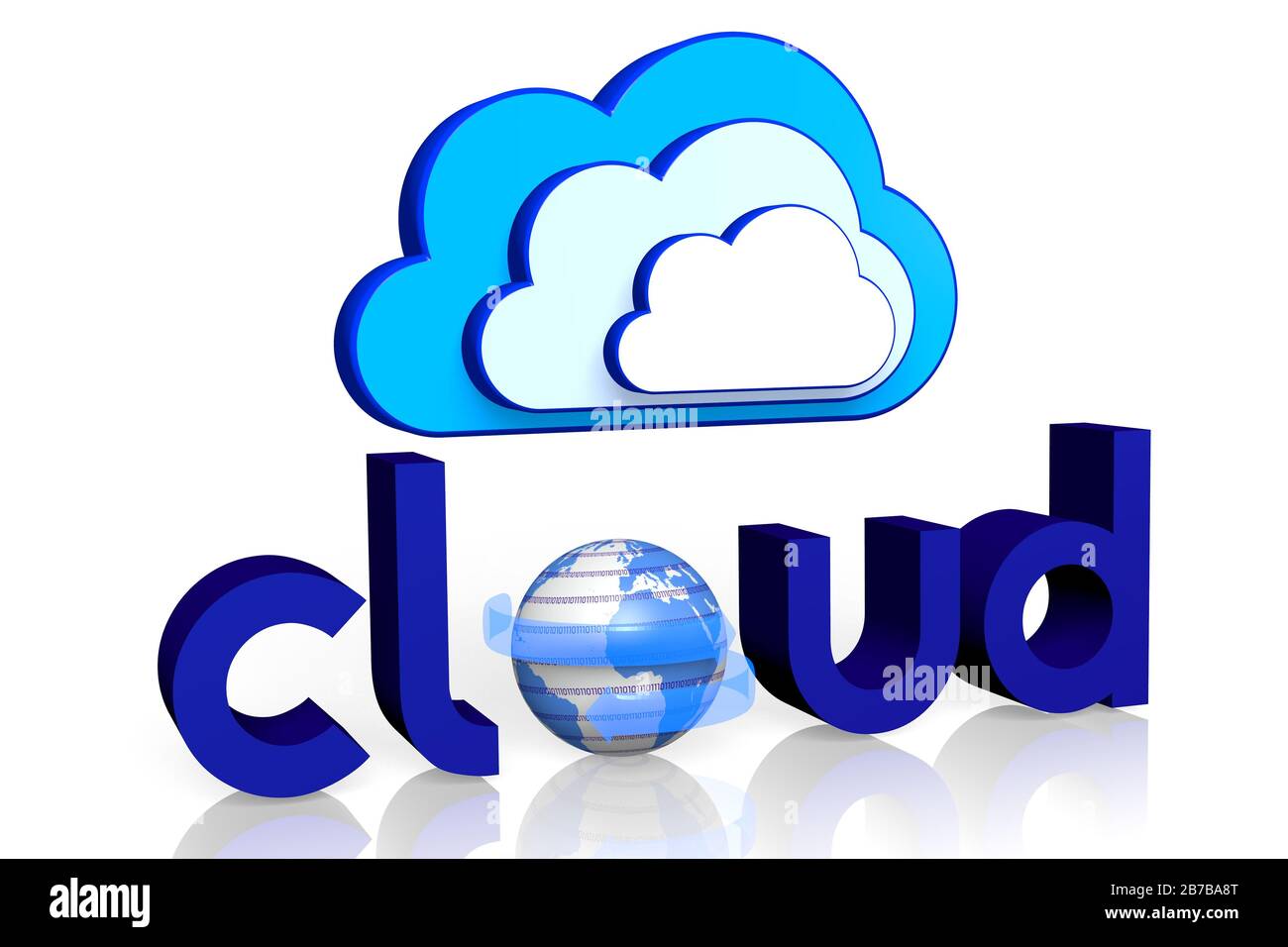 3D cloud computing illustration Stock Photo - Alamy