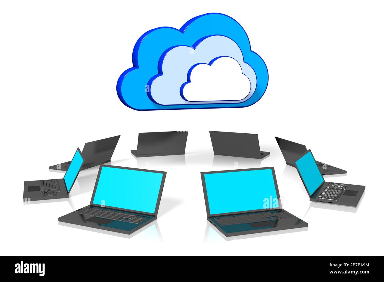 3D cloud computing illustration Stock Photo - Alamy